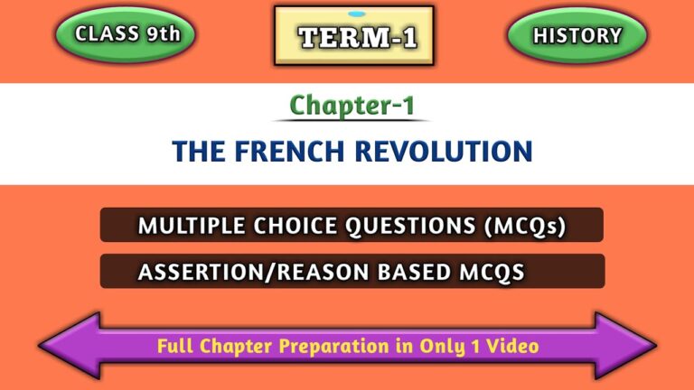 The French Revolution | Class-9th | History | MCQs | Assertion/Reason ...